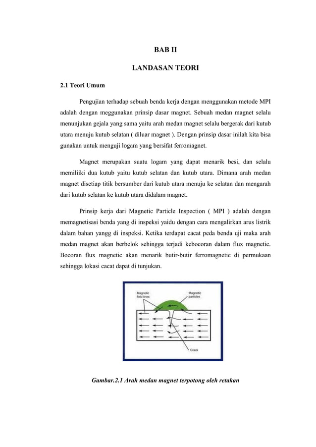 Laporan NDT, magnetic particle inspection (mpi) | PDF
