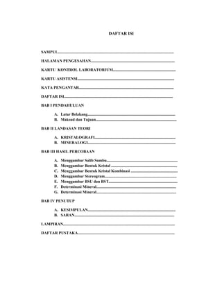 laporan laboratorium kristalografi dan mineralogi | PDF