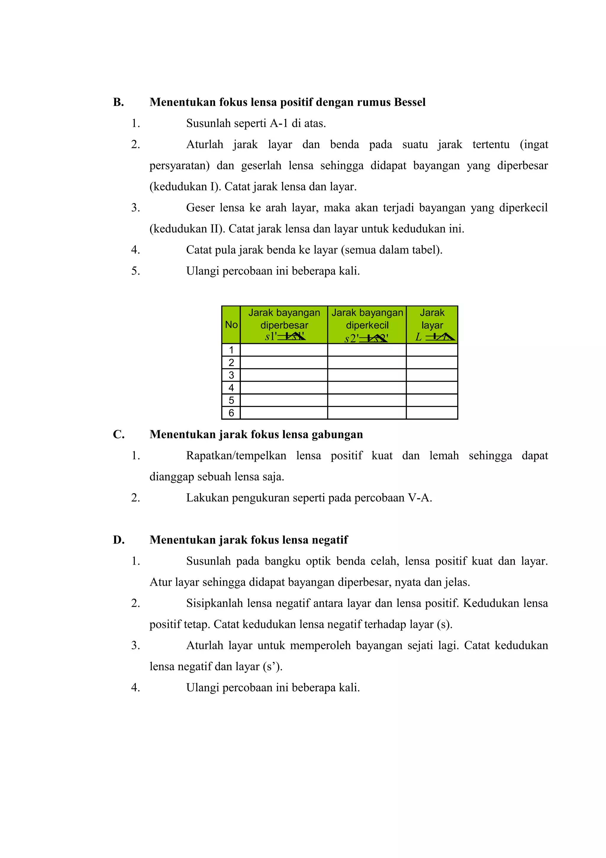 Laporan Rumus Rumus Lensa (O1) | DOC