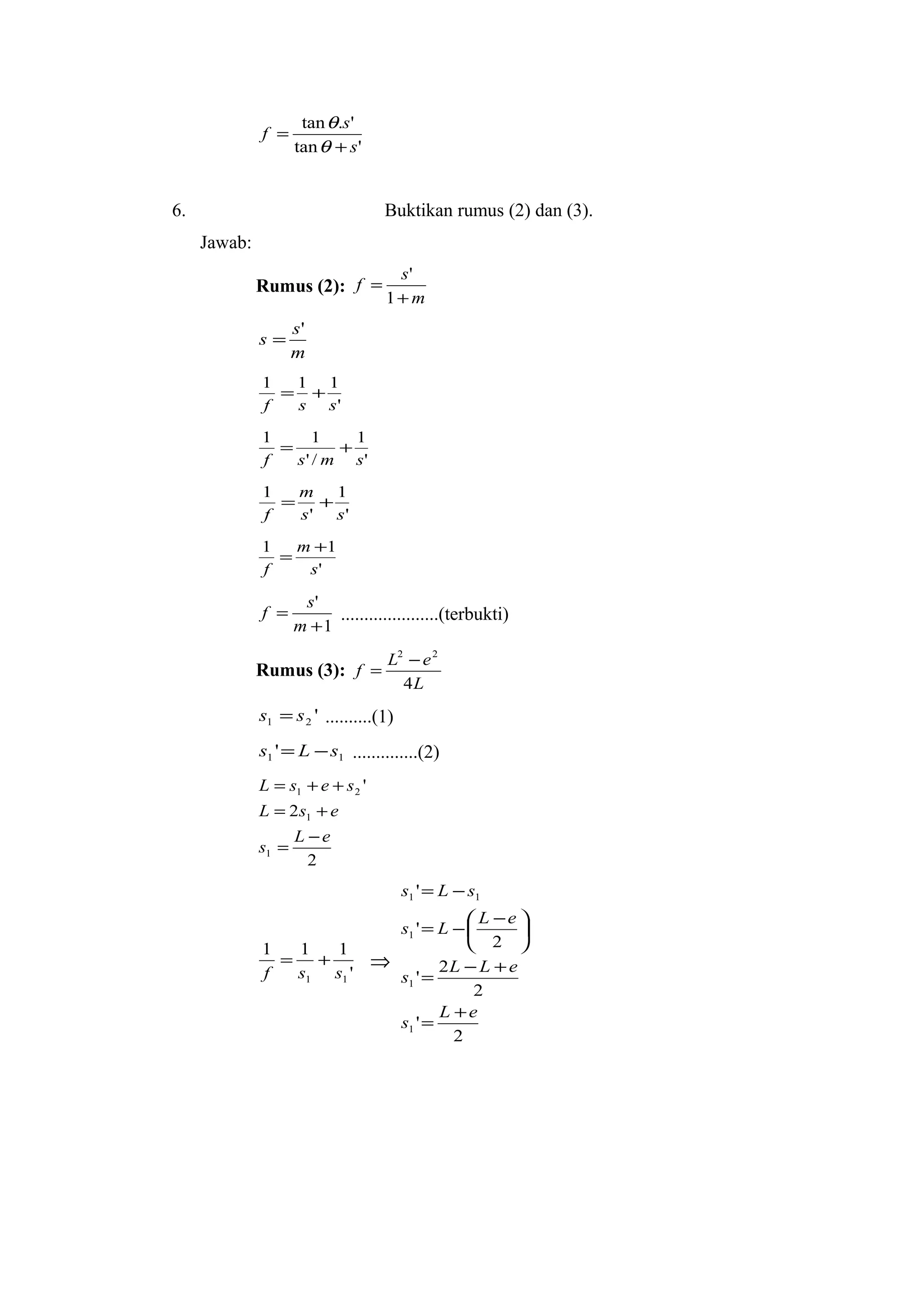 Laporan Rumus Rumus Lensa (O1) | DOC