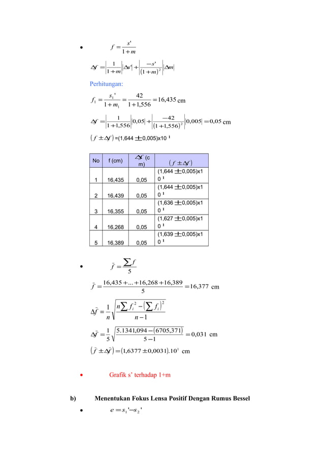 Laporan Rumus Rumus Lensa (O1) | DOC