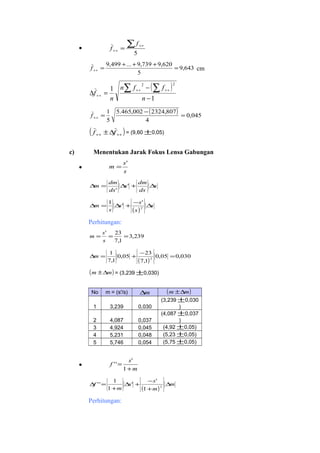 Laporan Rumus Rumus Lensa (O1) | DOC