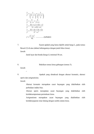 Laporan Rumus Rumus Lensa (O1) | DOC