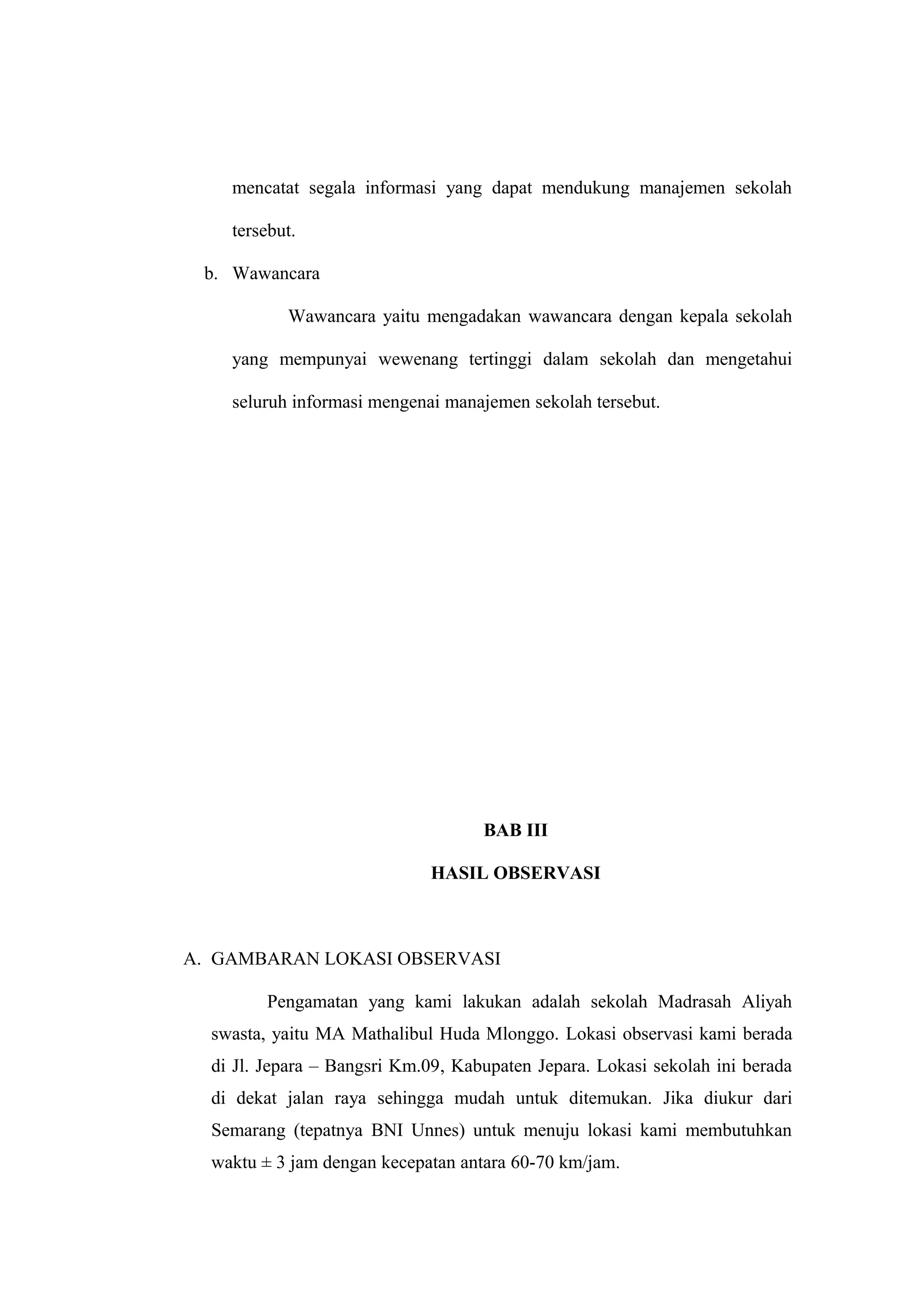 Laporan observasi | DOC