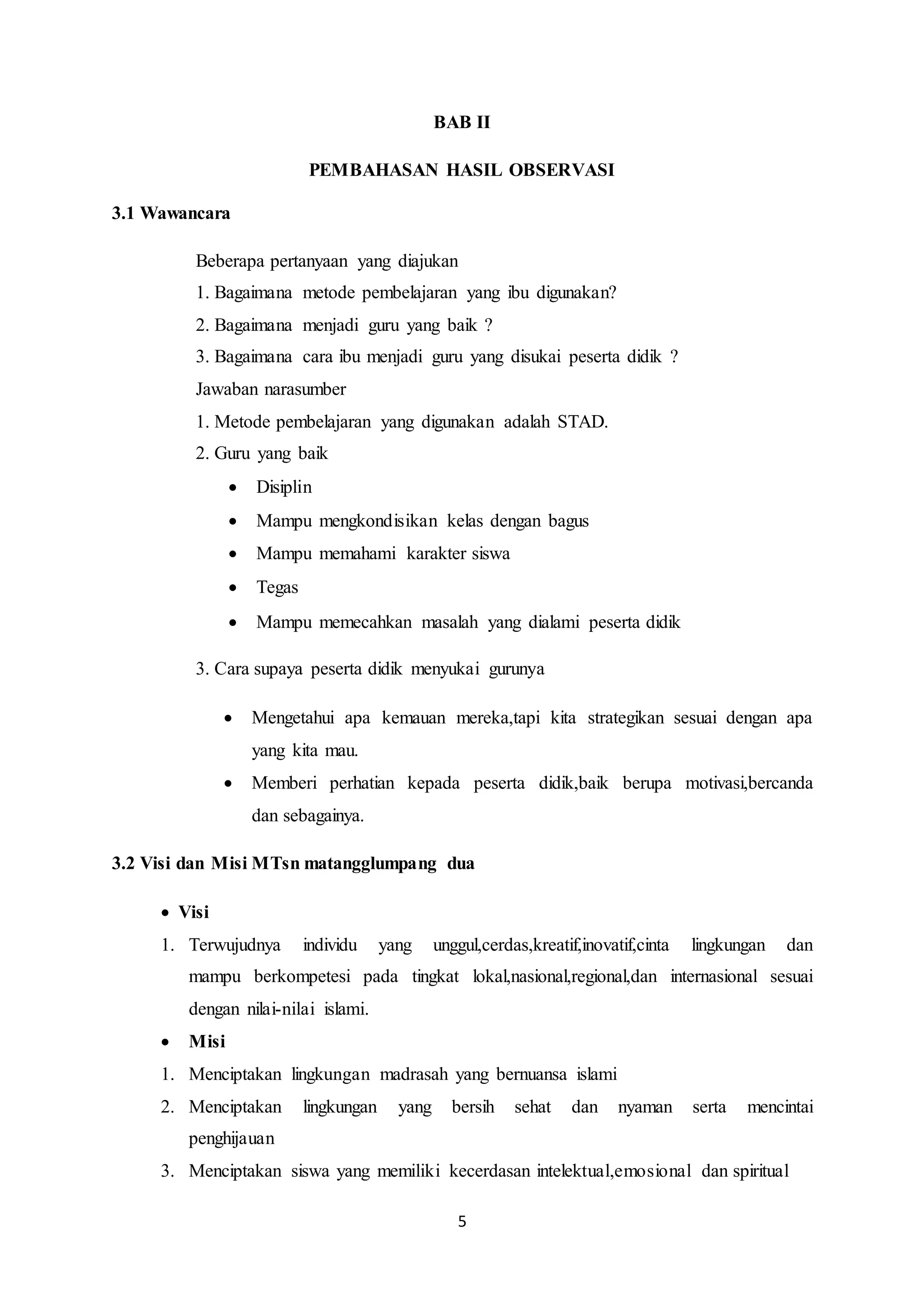 Laporan observasi | DOCX