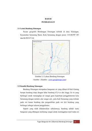 Laporan observasi bendung simongan | PDF