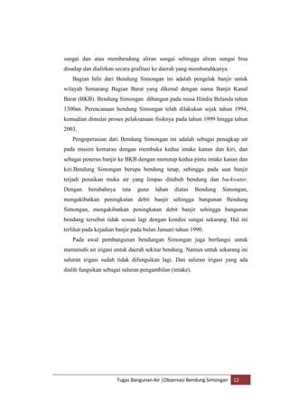 Laporan observasi bendung simongan | PDF