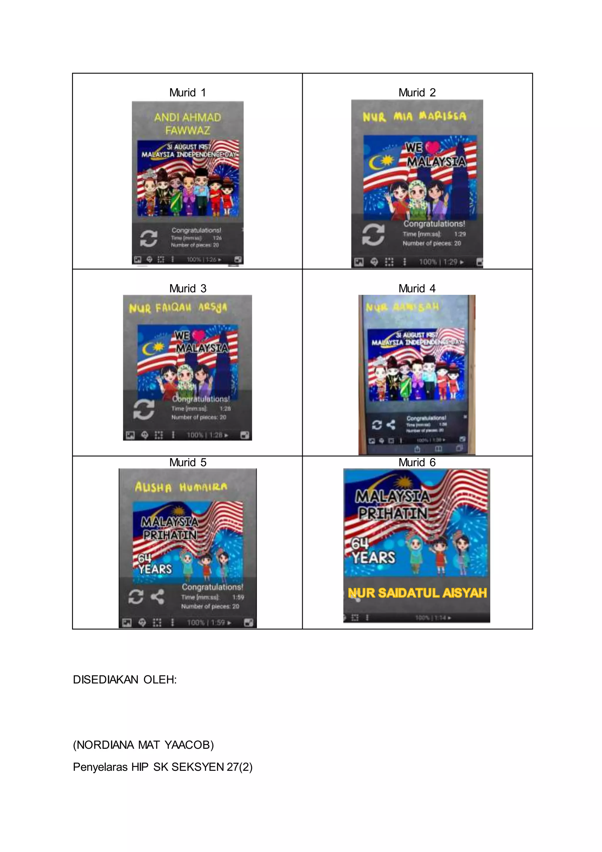 Laporan out of class merdeka jigsaw puzzle challenge | DOCX