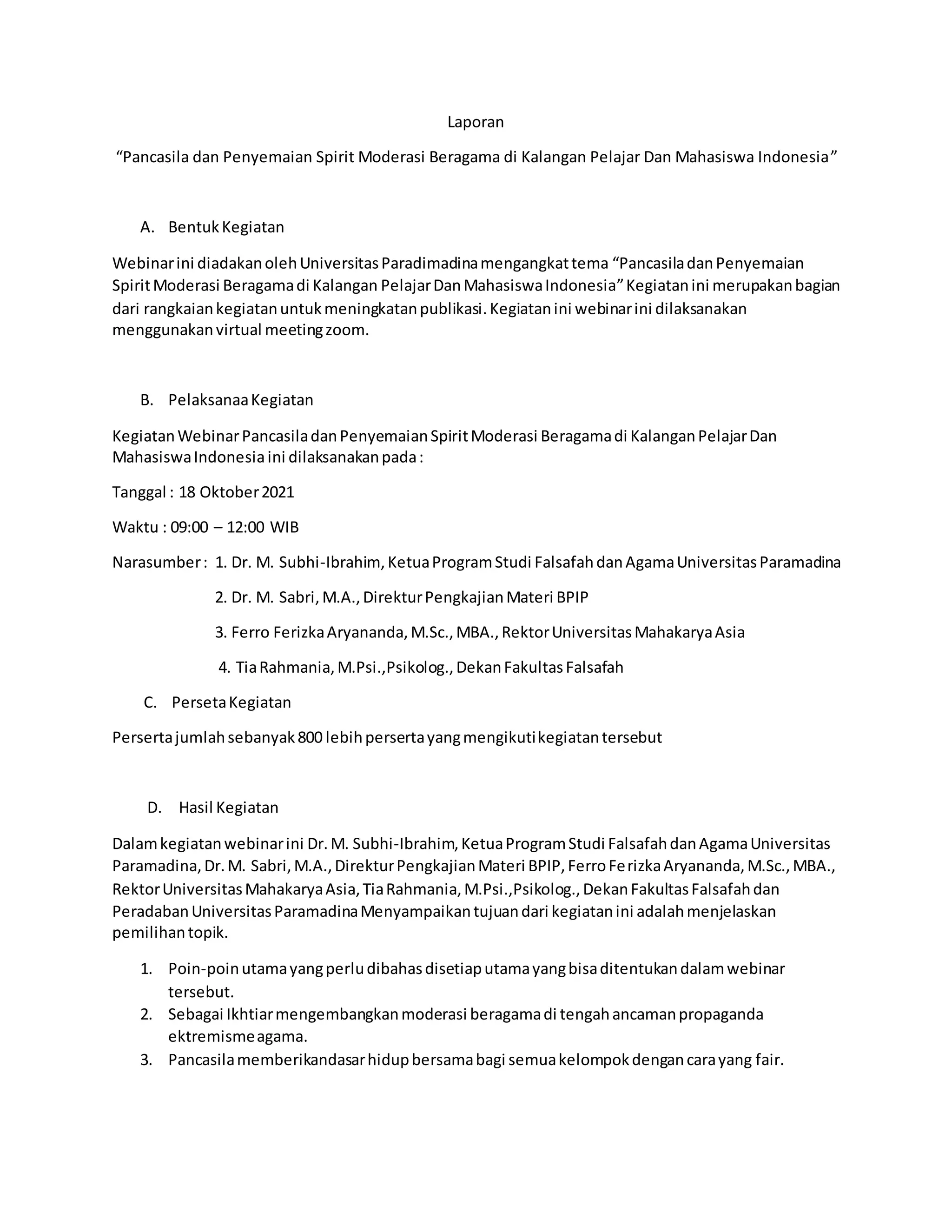 Laporan pancasila uts | DOCX