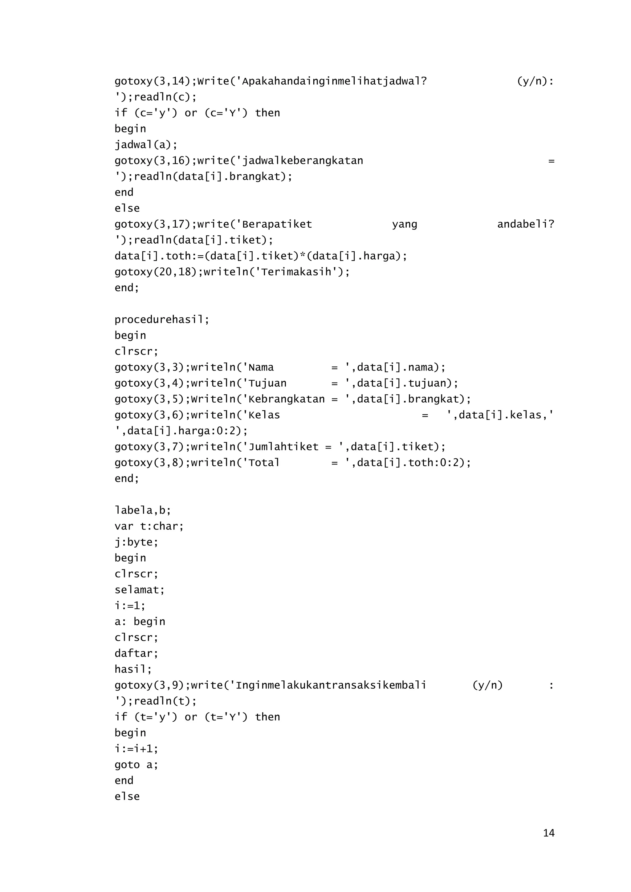 program pascal kereta | DOCX