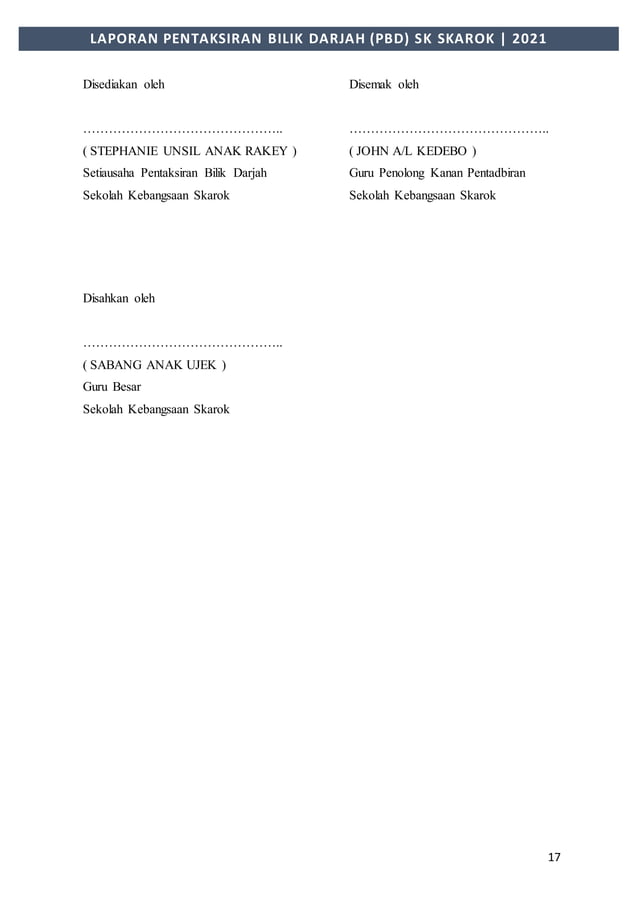 Contoh Laporan PBD | DOCX