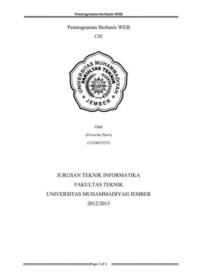 Laporan pbw CSS ferischa | DOC