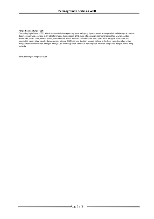 Laporan pbw CSS ferischa | DOC