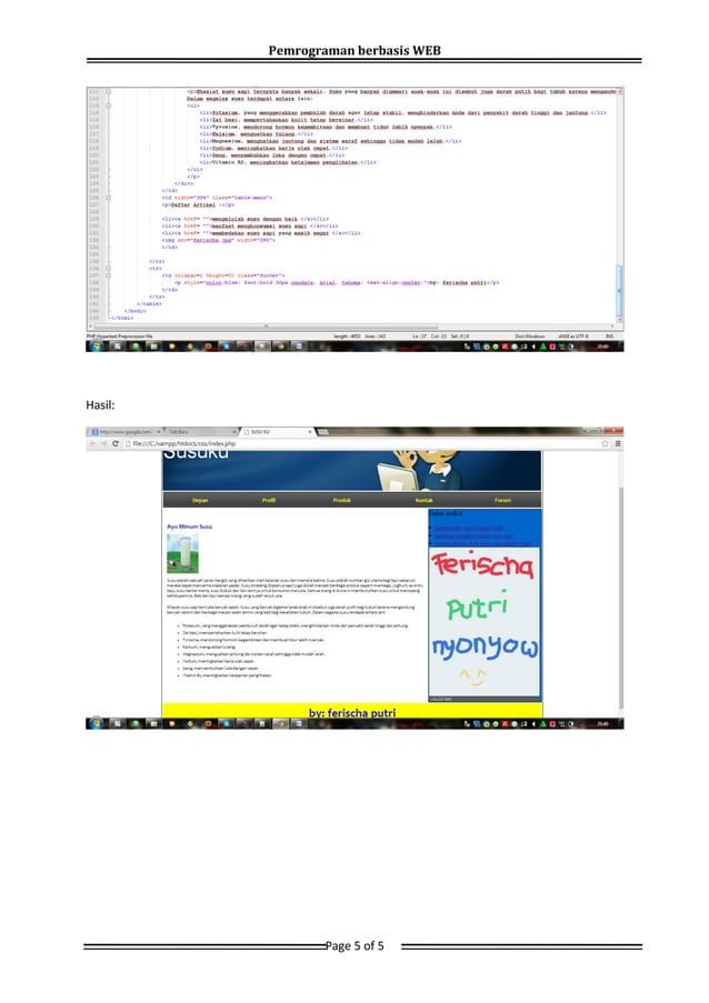 Laporan pbw CSS ferischa | DOC
