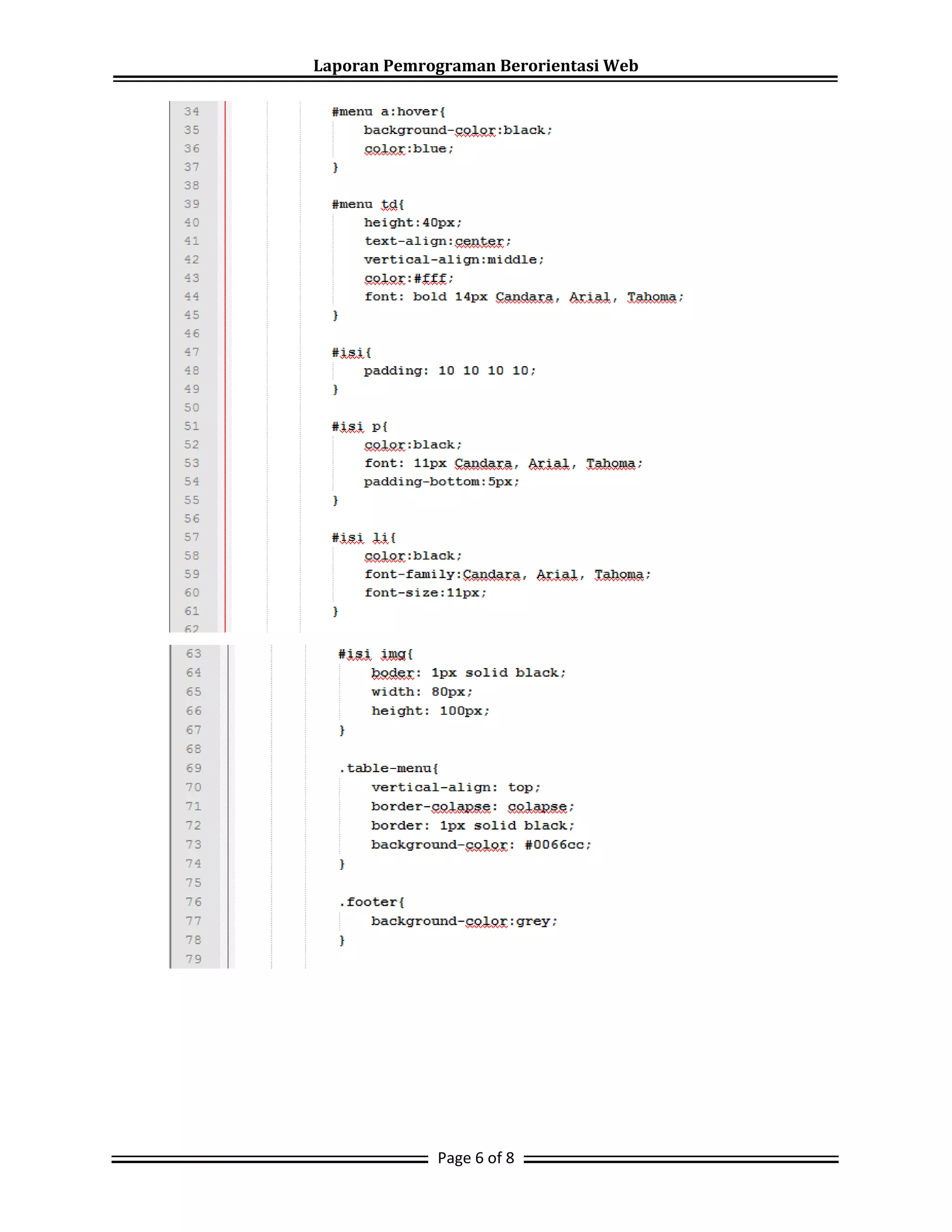 Laporan pbw css | DOC