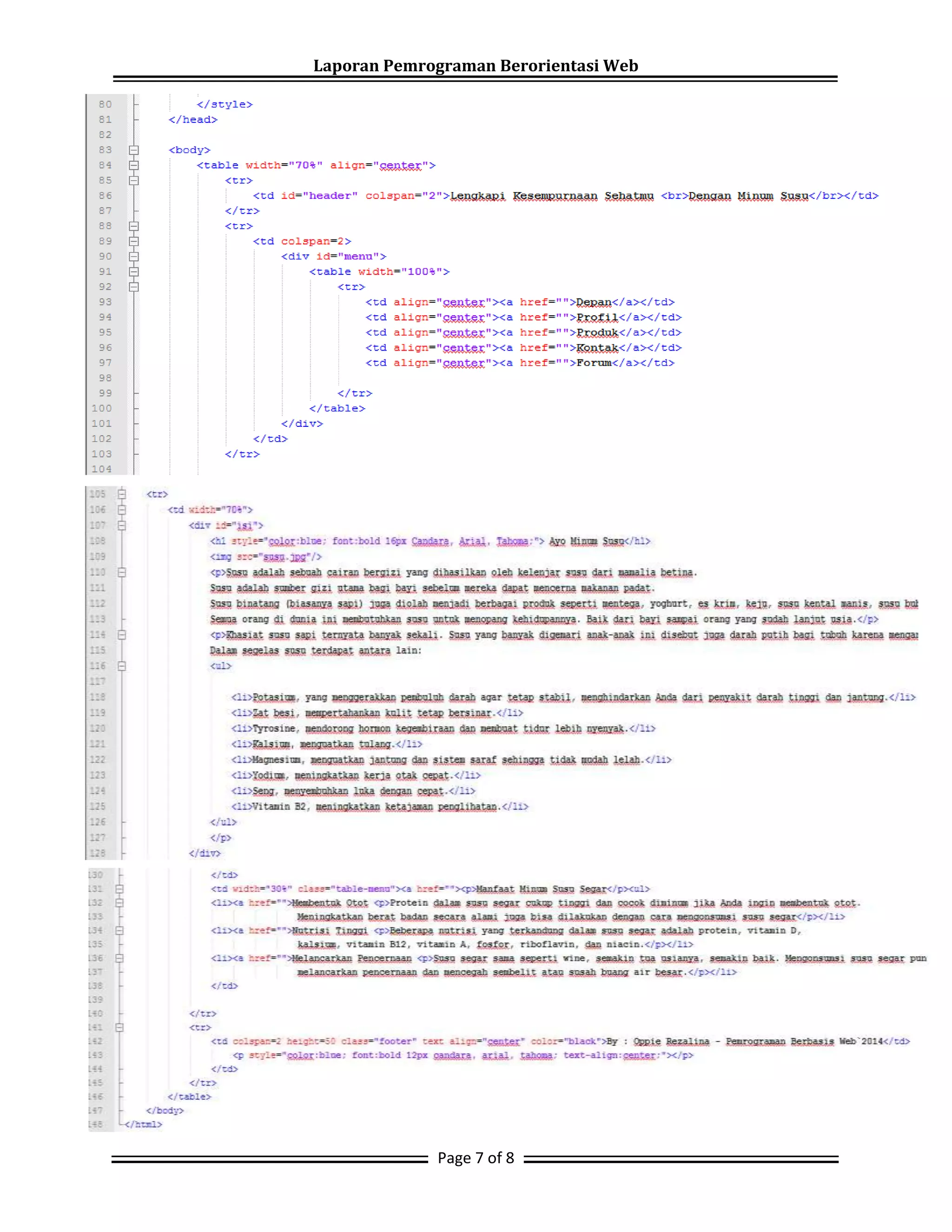 Laporan pbw css | DOC