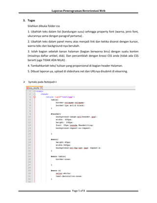 Laporan pbw css | DOC