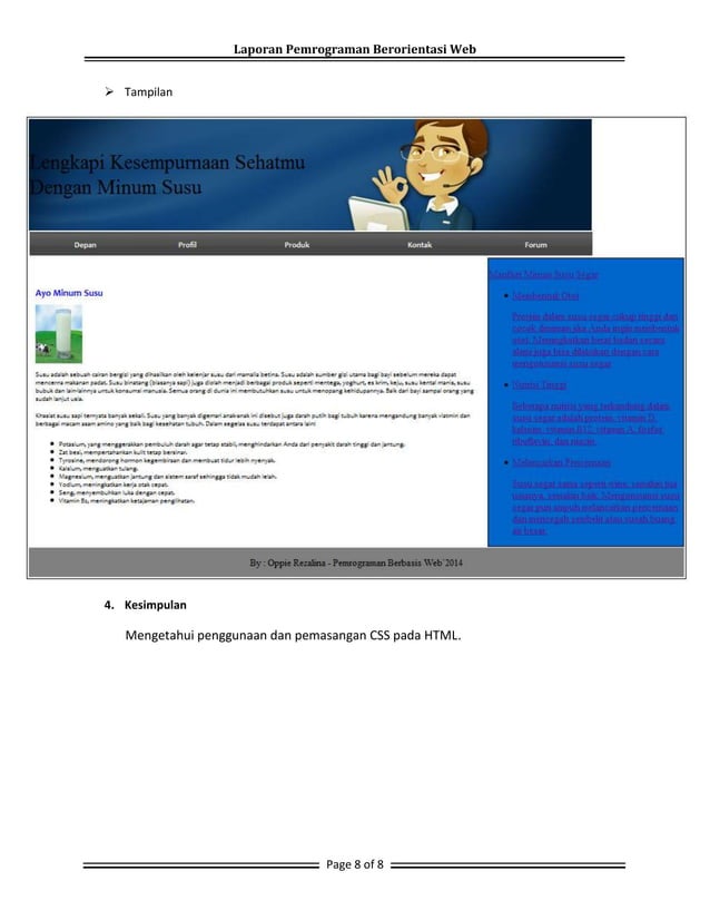 Laporan pbw css | PDF