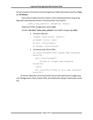 Laporan pbw css | PDF