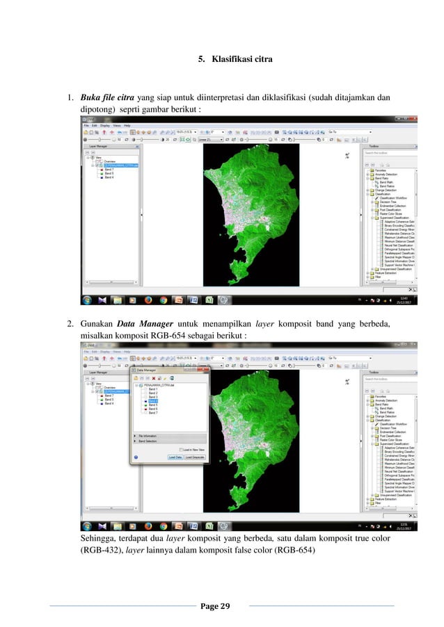 Laporan Praktikum PCD (Pengolahan Citra Digital) menggunakan software ENVI | PDF