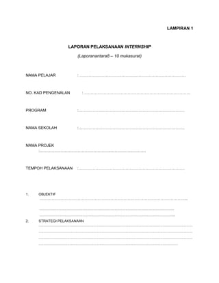 Laporan pelaksanaan internship | DOCX