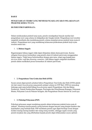 Laporan pelaksanaan praktek kerja nyata | DOCX