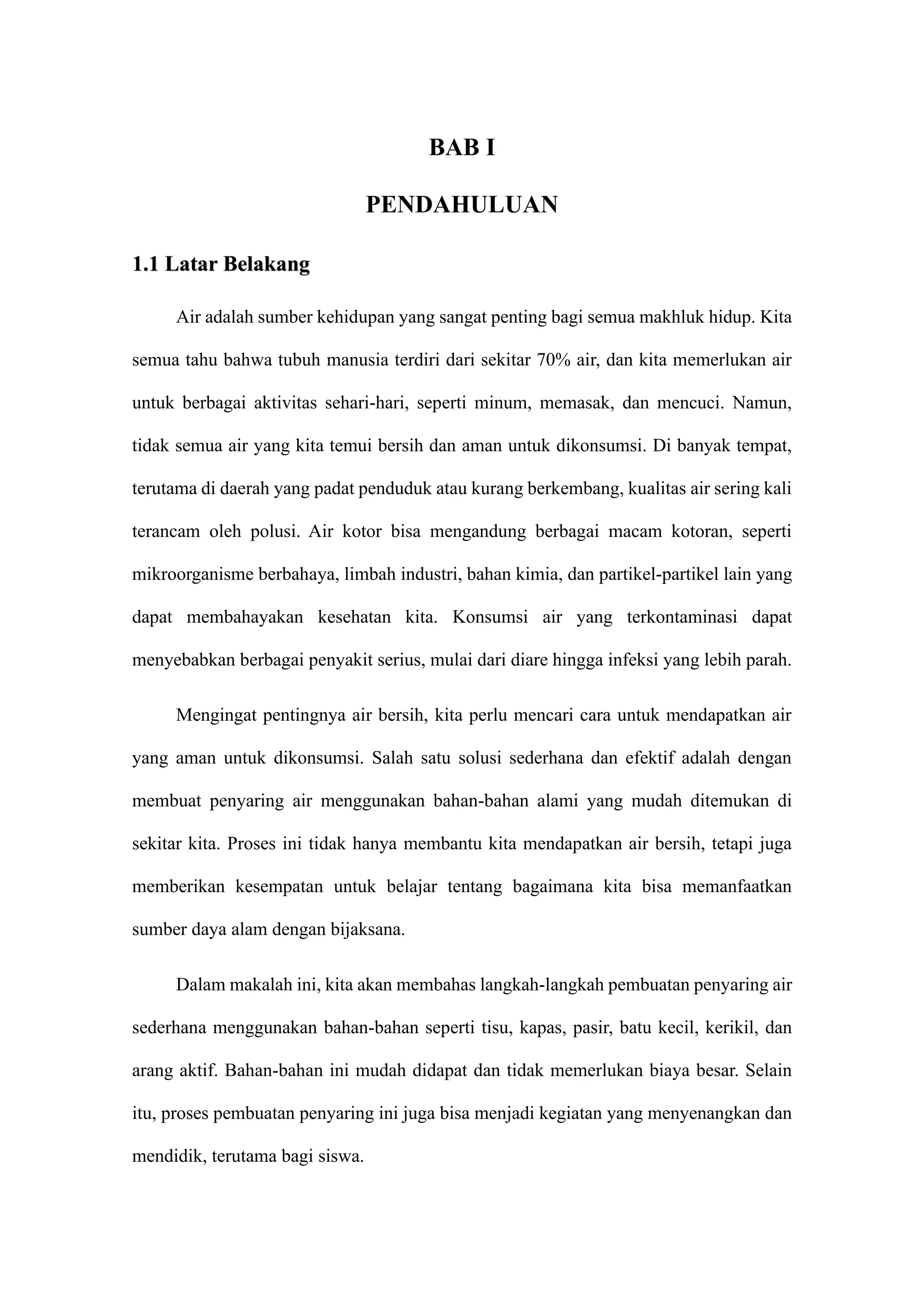 LAPORAN PEMBUATAN ALAT PENYARING AIR SEDERHANA Kelas X.E9 Kelompok 6 | PDF