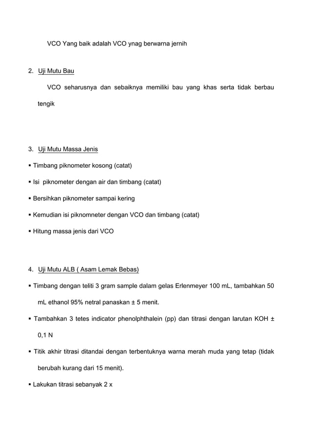 Laporan pembuatandan analisa vco | DOCX