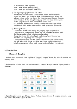 Laporan pembuatan desain web joomla | DOCX