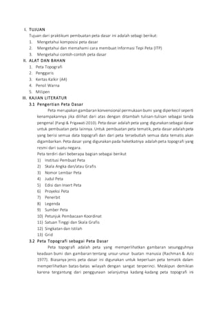 Laporan Praktikum Pembuatan Peta Dasar Kecamatan Gajahmungkur | DOCX