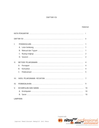 Laporan pemeliharaan benih jati di kabupaten muna | PDF