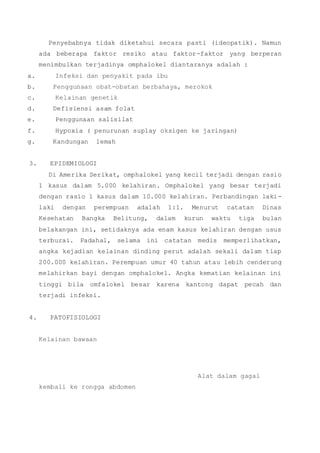 Laporan pendahuluan anak dengan omfalokel | DOCX