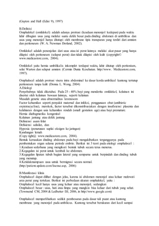 Laporan pendahuluan anak dengan omfalokel | DOCX