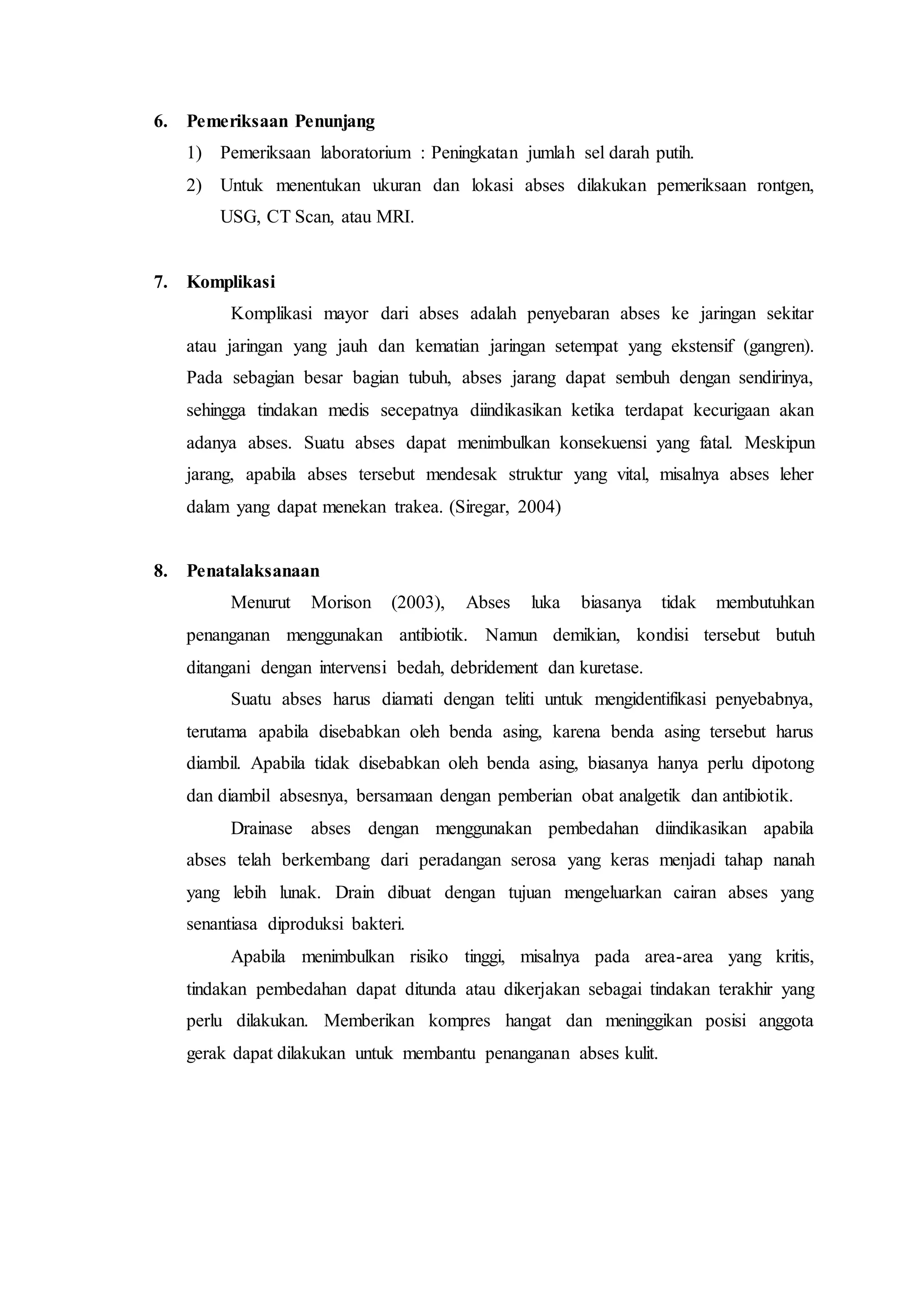 Laporan pendahuluan askep abses | DOCX