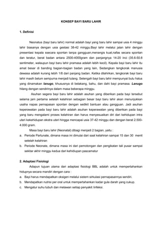 Laporan pendahuluan dan asuhan keperawatan bayi baru lahir maya | DOCX