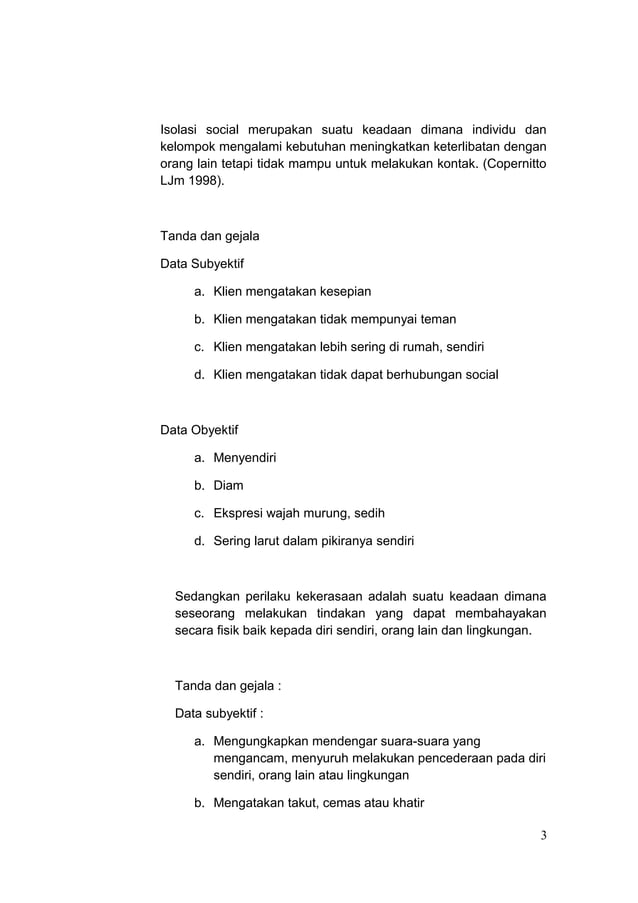 Laporan Pendahuluan Jiwa - Harga Diri Rendah | DOC