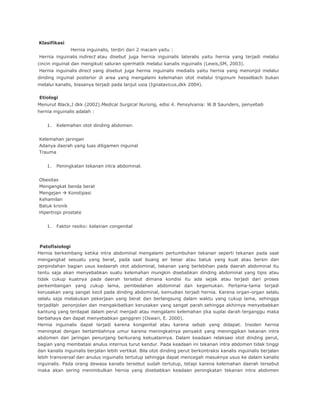 Laporan pendahuluan hernia | DOCX