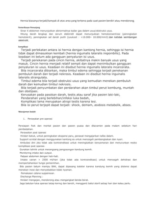 Laporan pendahuluan hernia | DOCX