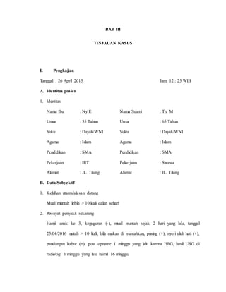Laporan pendahuluan Hiperemesis Gravidarum | DOCX