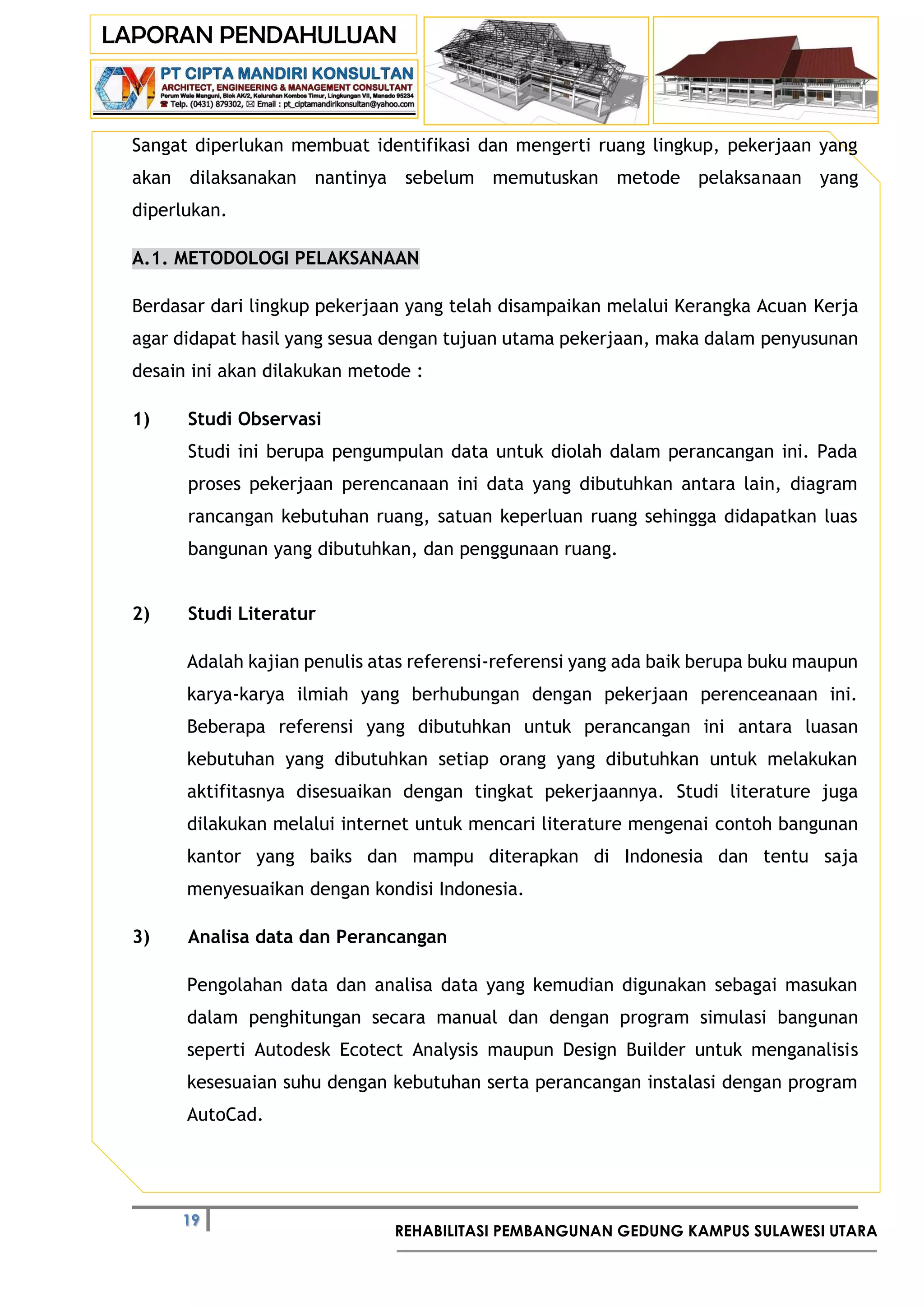 Laporan Pendahuluan Konsep Perencanaan Bangunan | PDF