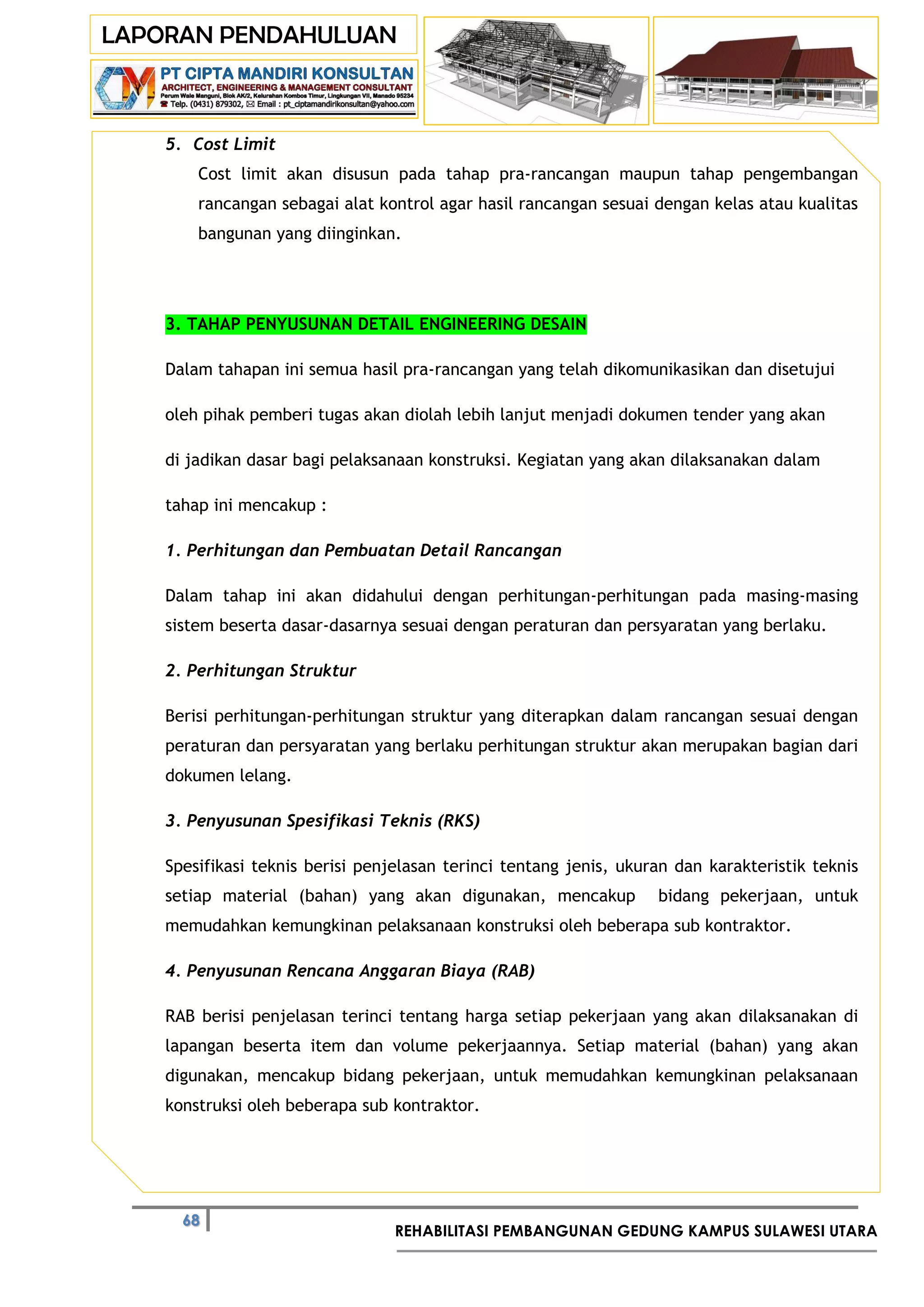 Laporan Pendahuluan Konsep Perencanaan Bangunan | PDF
