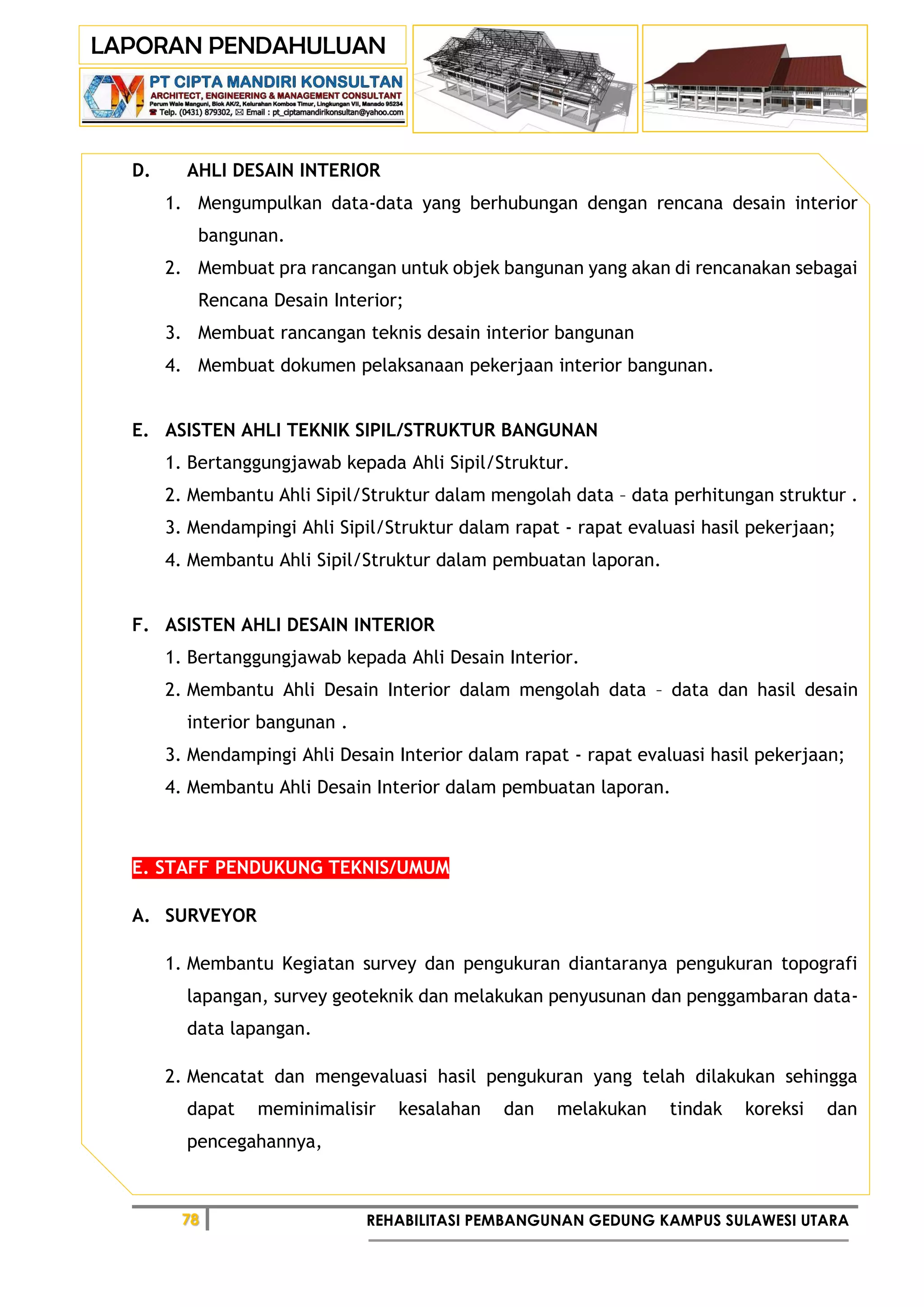 Laporan Pendahuluan Konsep Perencanaan Bangunan | PDF