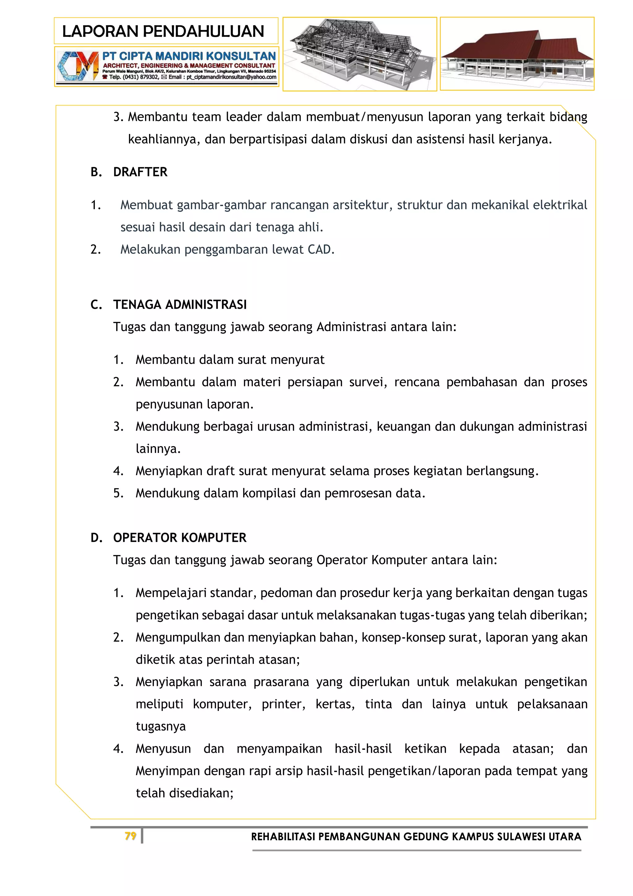 Laporan Pendahuluan Konsep Perencanaan Bangunan | PDF