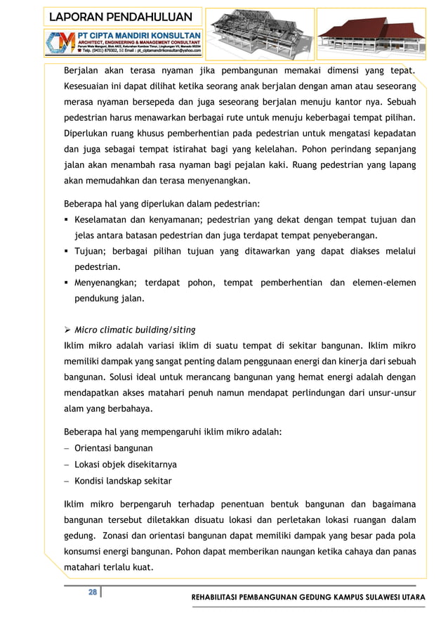 Laporan Pendahuluan Konsep Perencanaan Bangunan | PDF