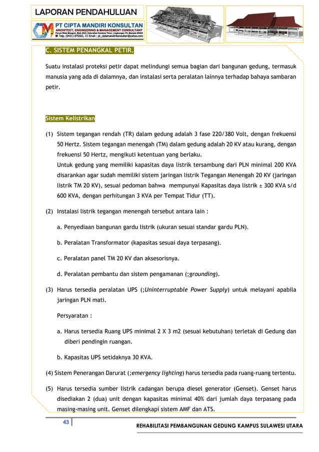 Laporan Pendahuluan Konsep Perencanaan Bangunan | PDF