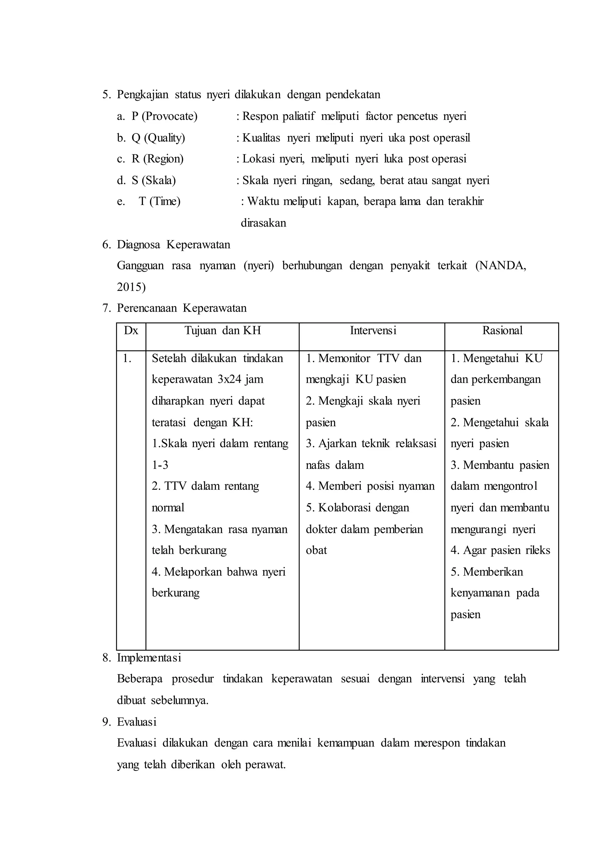 Laporan pendahuluan nyeri | DOCX