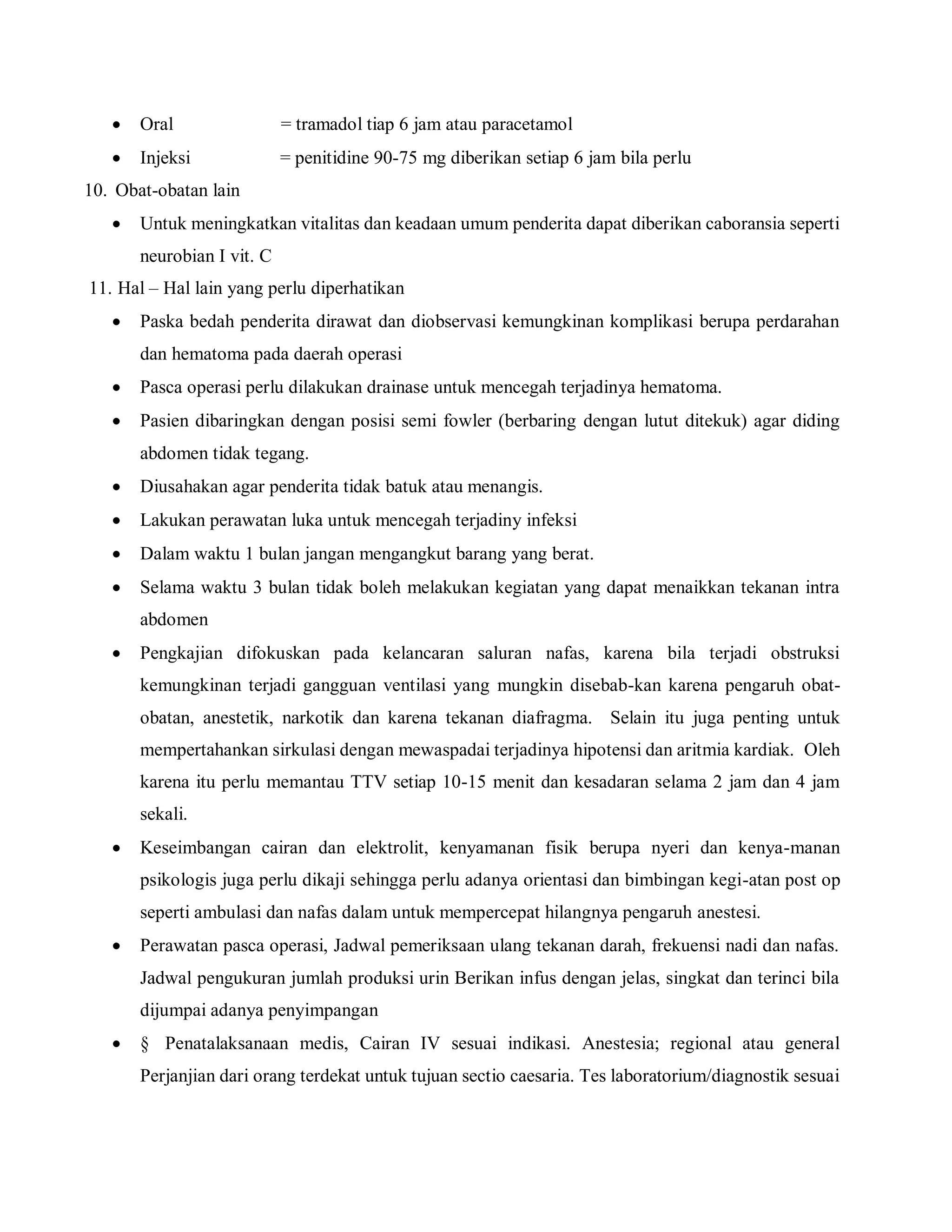 LAPORAN PENDAHULUAN SC (SECTIO CAESARIA) | PDF