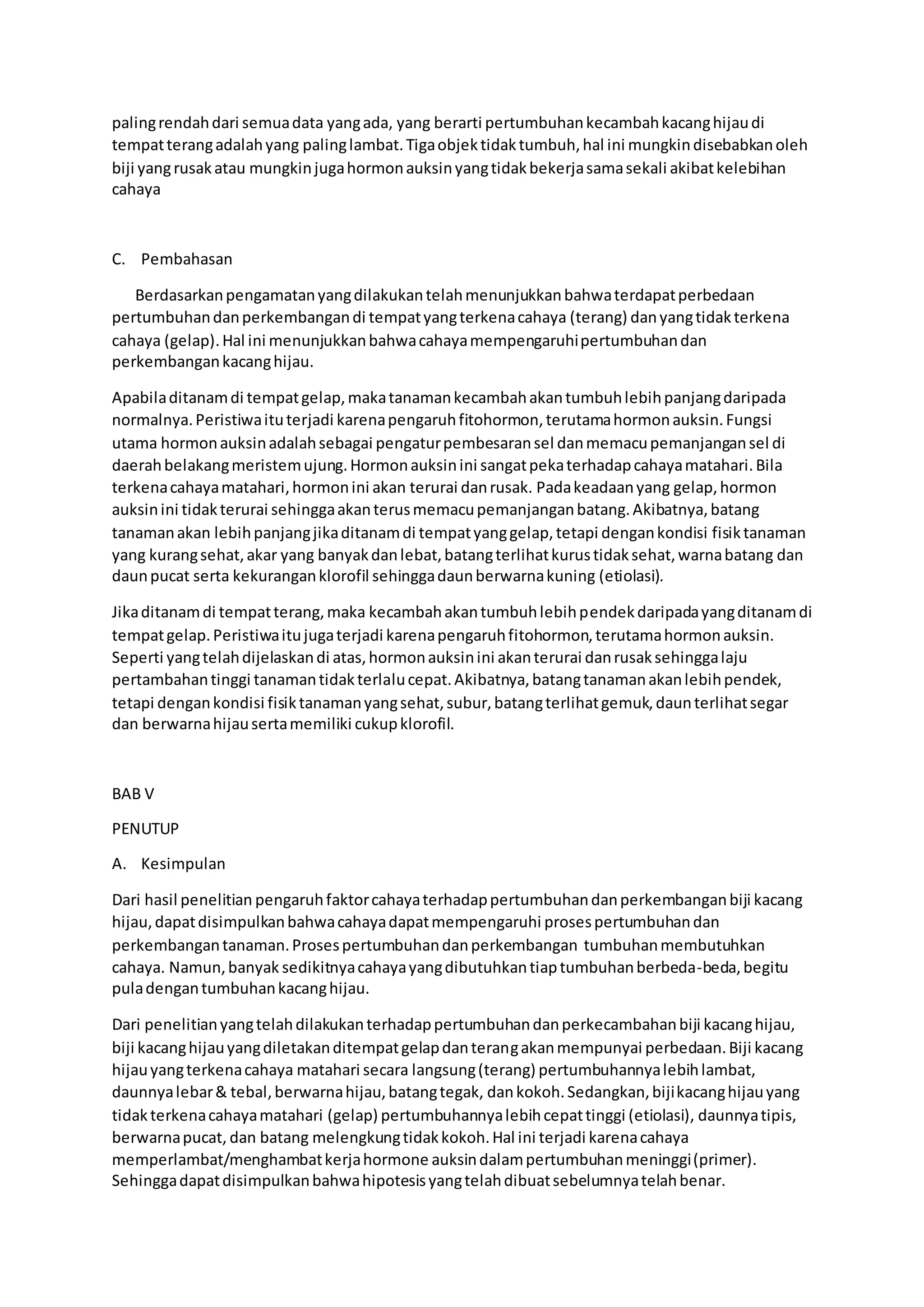 Laporan Penelitian Perkembangan Kacang Hijau Pdf
