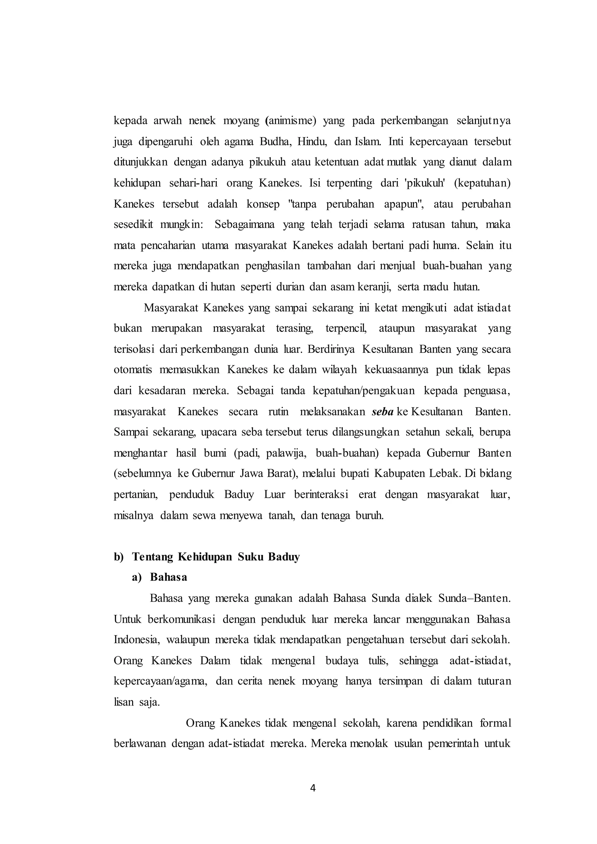 Laporan penelitian suku baduy | DOCX