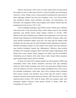 Penelitian Kemampuan Adaptasi Mahasiswa Baru | PDF